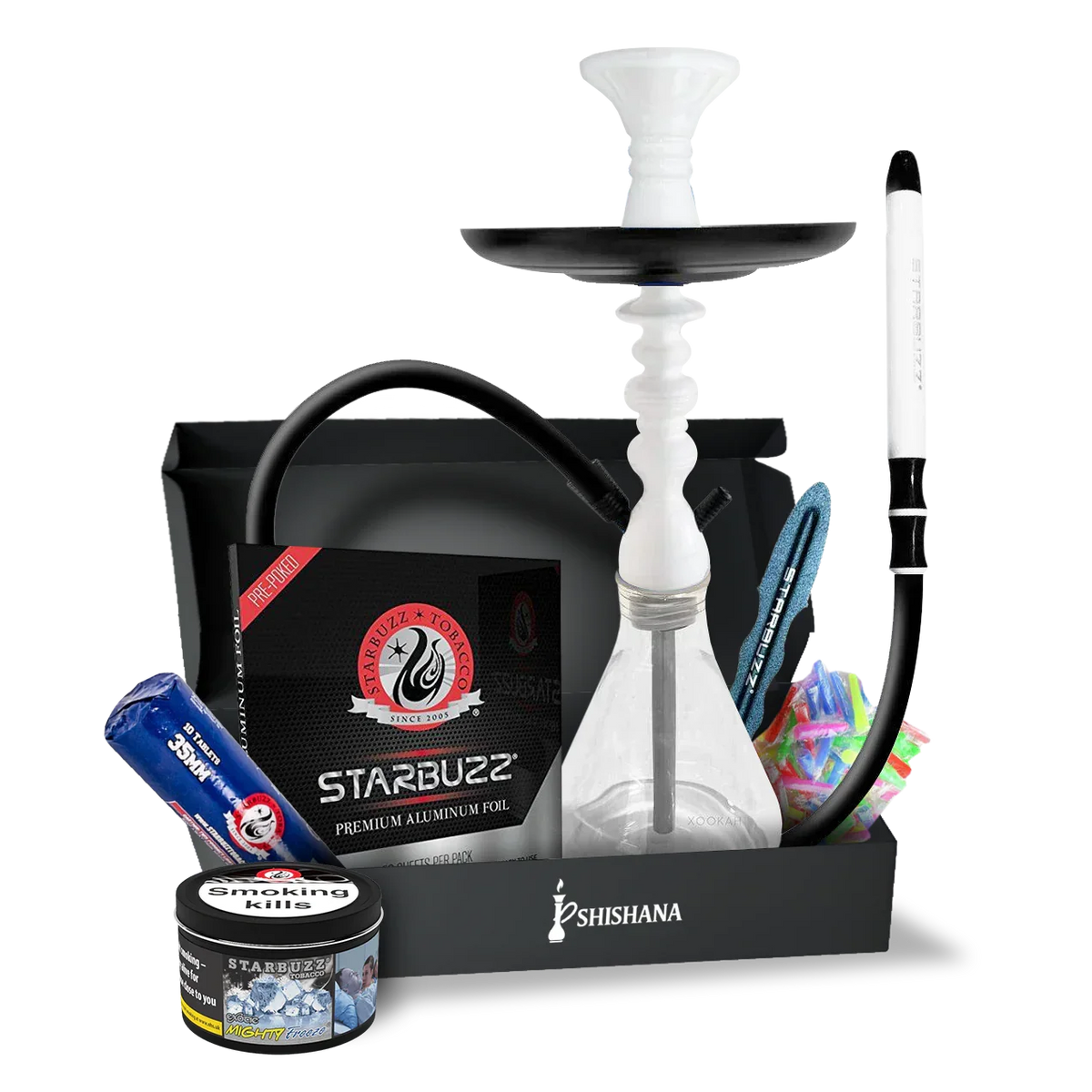3. SEO Title STARBUZZ SB MINI MIGHTY FREEZE ESSENTIAL SHISHA SET | 21” White Shisha Bundle ...